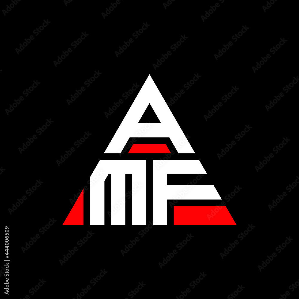 AMF triangle letter logo design with triangle shape. AMF triangle logo ...