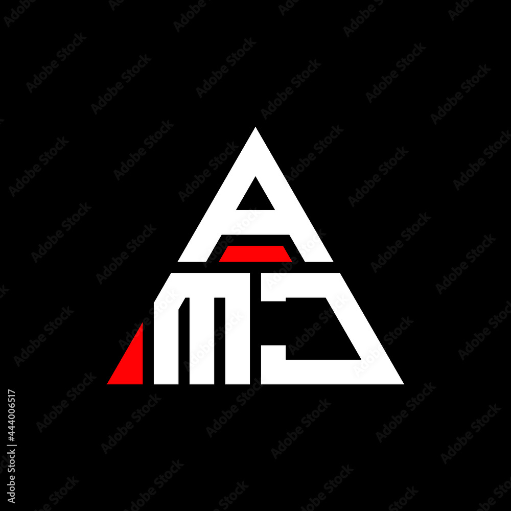 AMJ triangle letter logo design with triangle shape. AMJ triangle logo ...