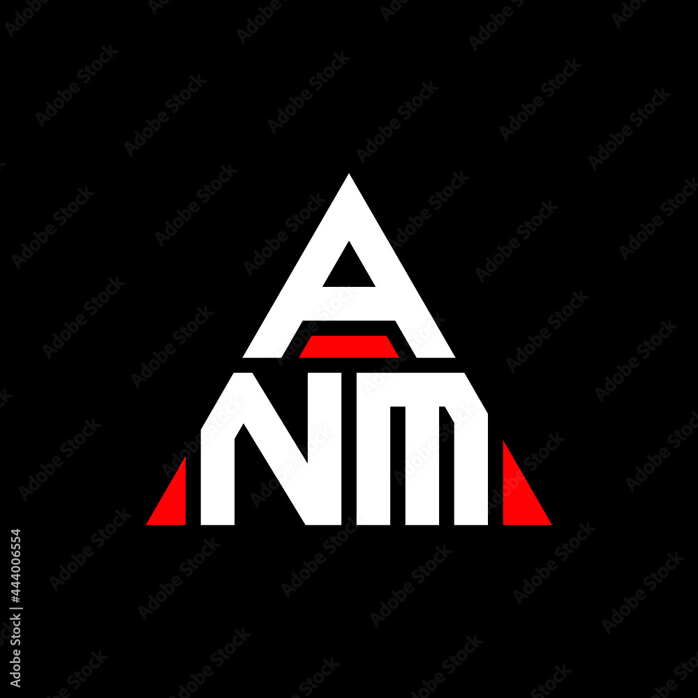 ANM triangle letter logo design with triangle shape. ANM triangle logo ...