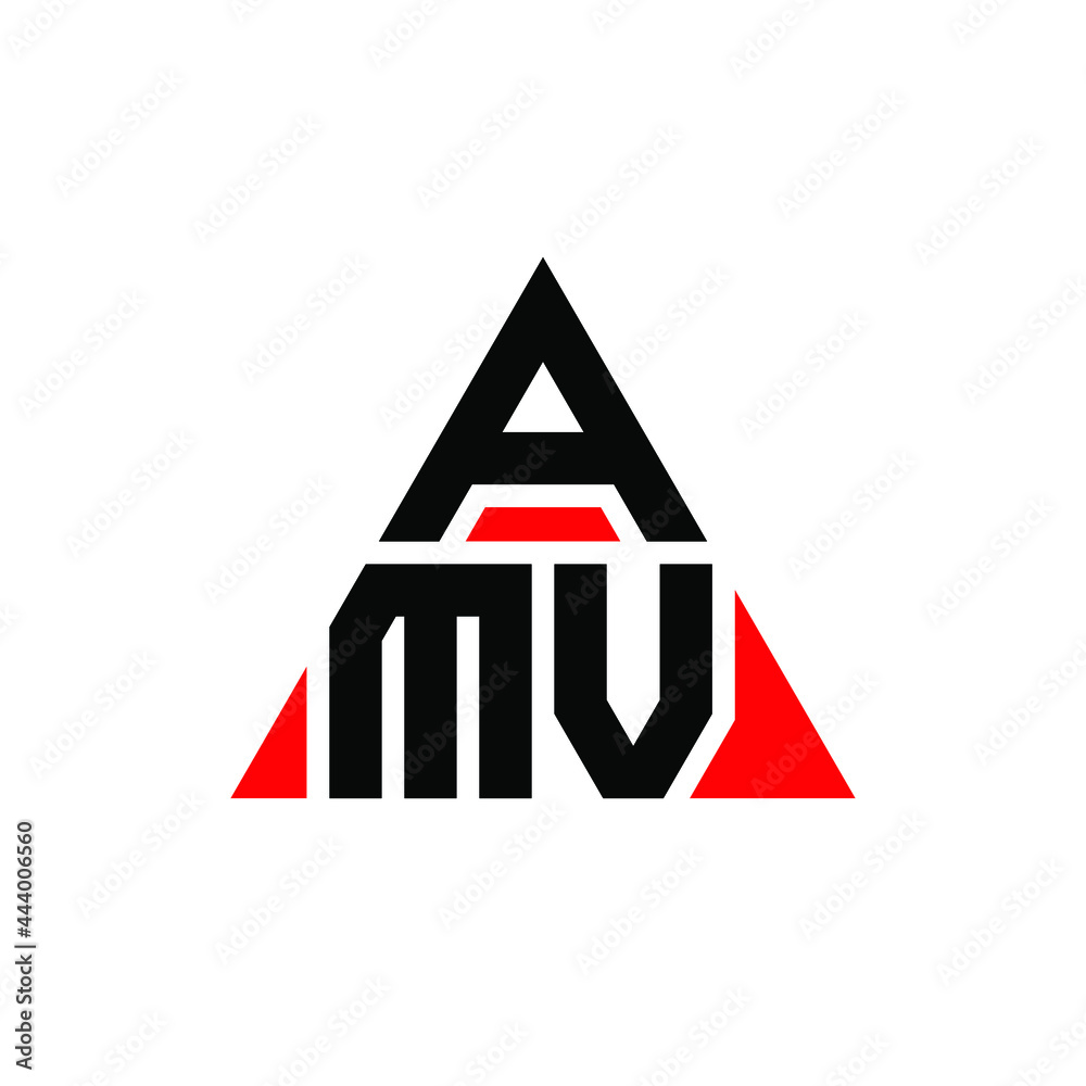 AMV triangle letter logo design with triangle shape. AMV triangle logo ...