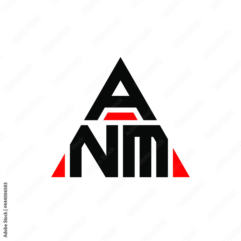 ANM triangle letter logo design with triangle shape. ANM triangle logo ...