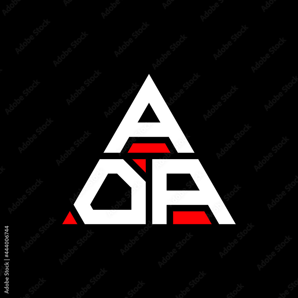AOA triangle letter logo design with triangle shape. AOA triangle logo ...