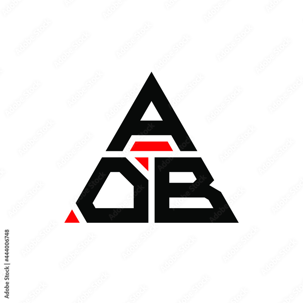 AOB triangle letter logo design with triangle shape. AOB triangle logo ...