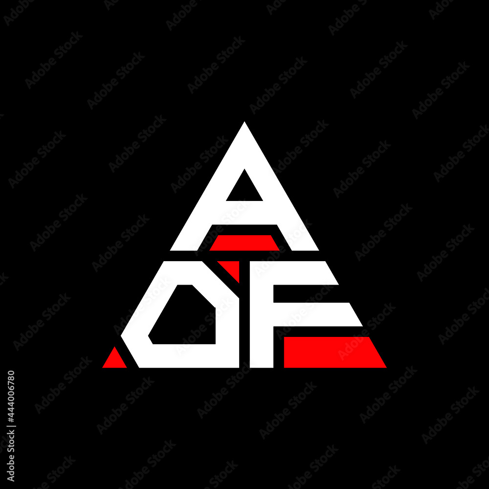AOF triangle letter logo design with triangle shape. AOF triangle logo ...