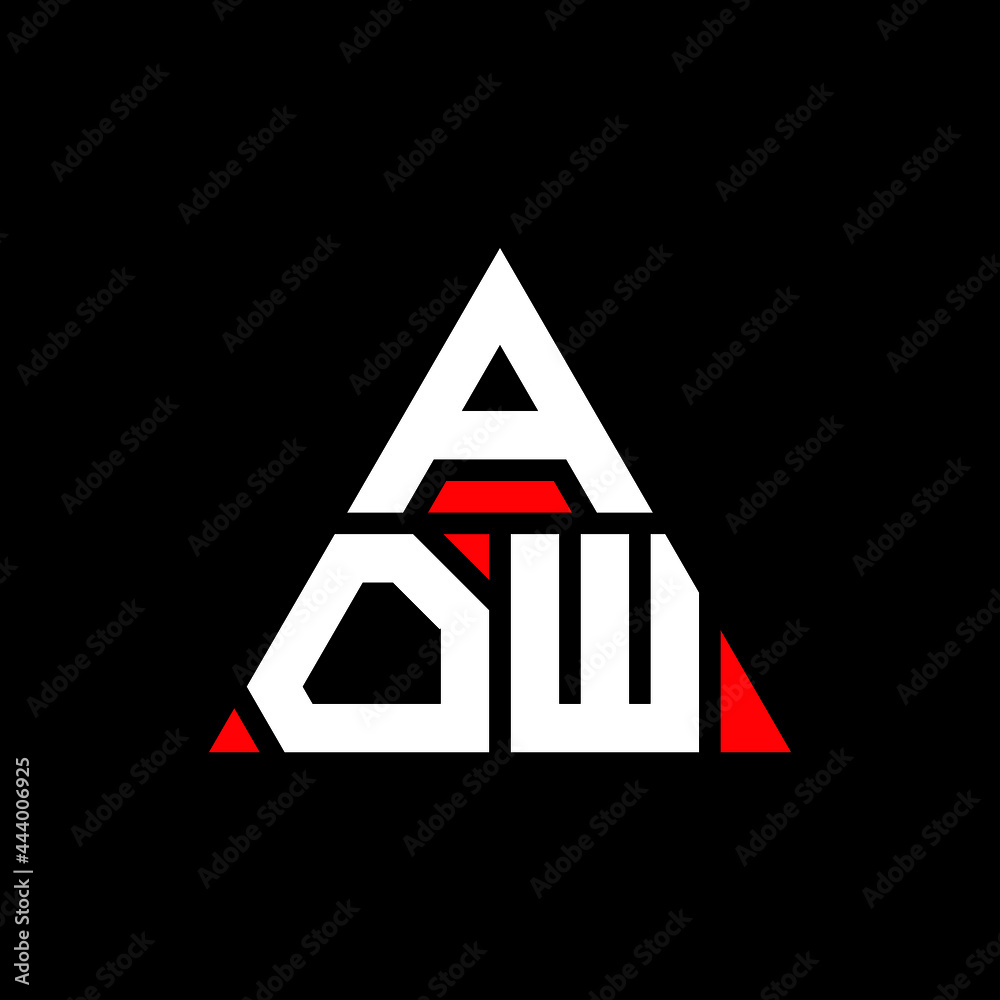 AOW triangle letter logo design with triangle shape. AOW triangle logo ...