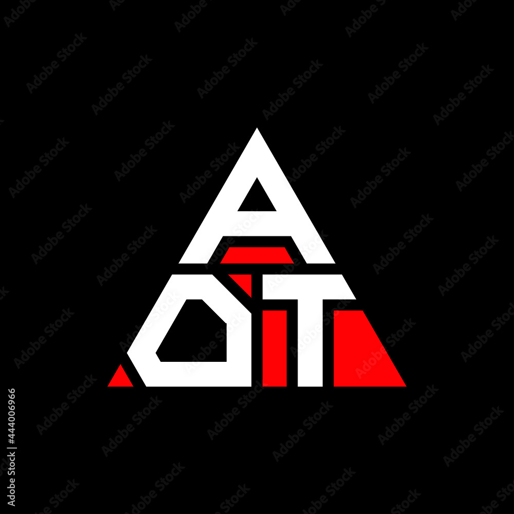 AOT triangle letter logo design with triangle shape. AOT triangle logo ...