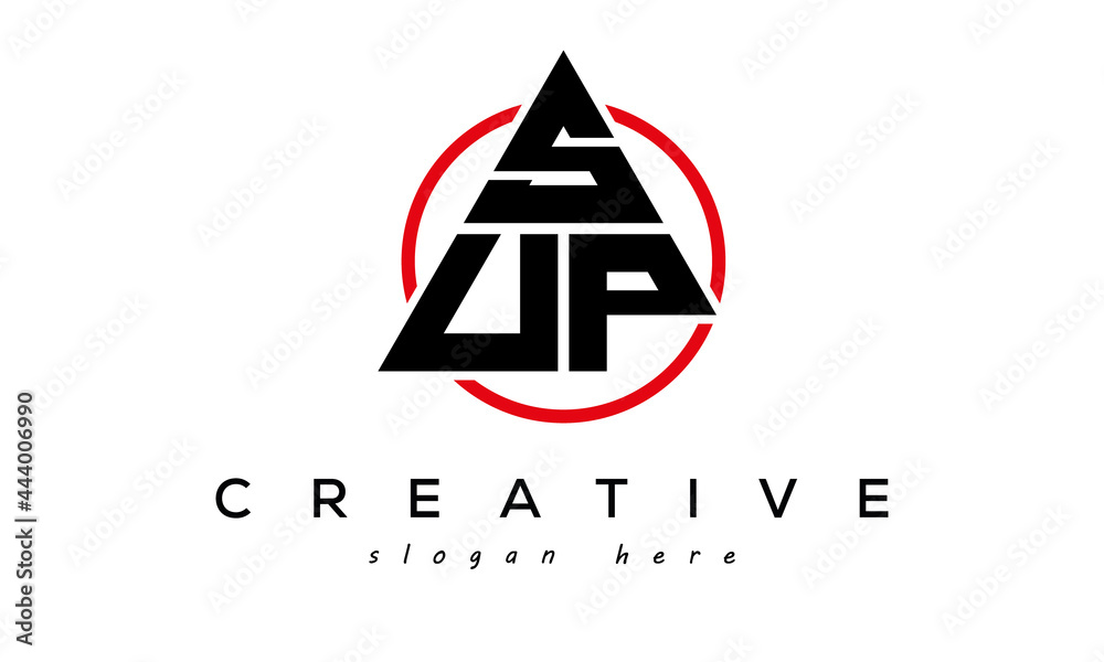 SUP triangle letter logo with circle Stock Vector | Adobe Stock