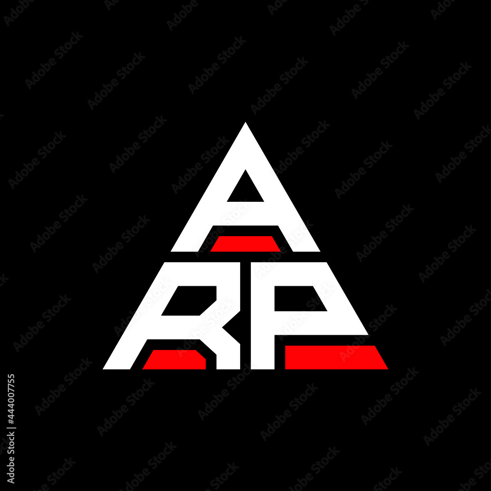 ARP triangle letter logo design with triangle shape. ARP triangle logo ...