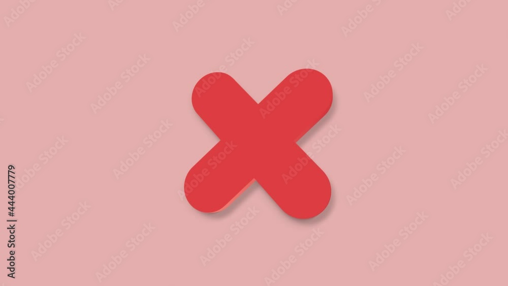 3d Cross mark animation, No symbol on red background. 4k Stock Video ...
