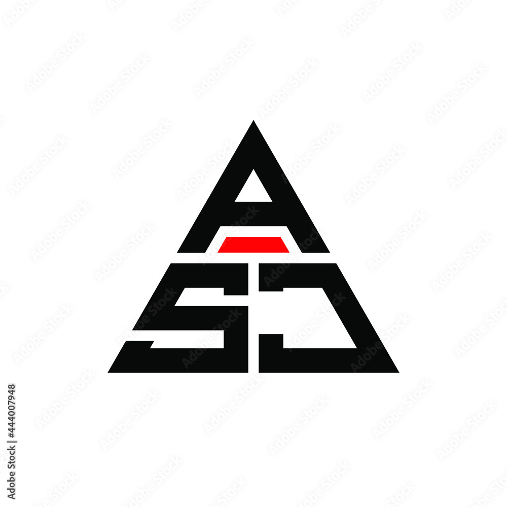 ASJ triangle letter logo design with triangle shape. ASJ triangle logo ...