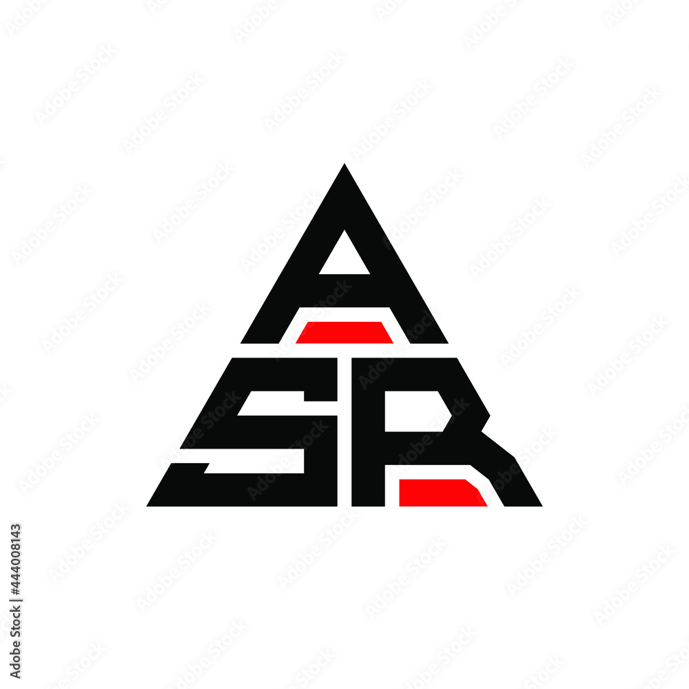 ASR triangle letter logo design with triangle shape. ASR triangle logo ...