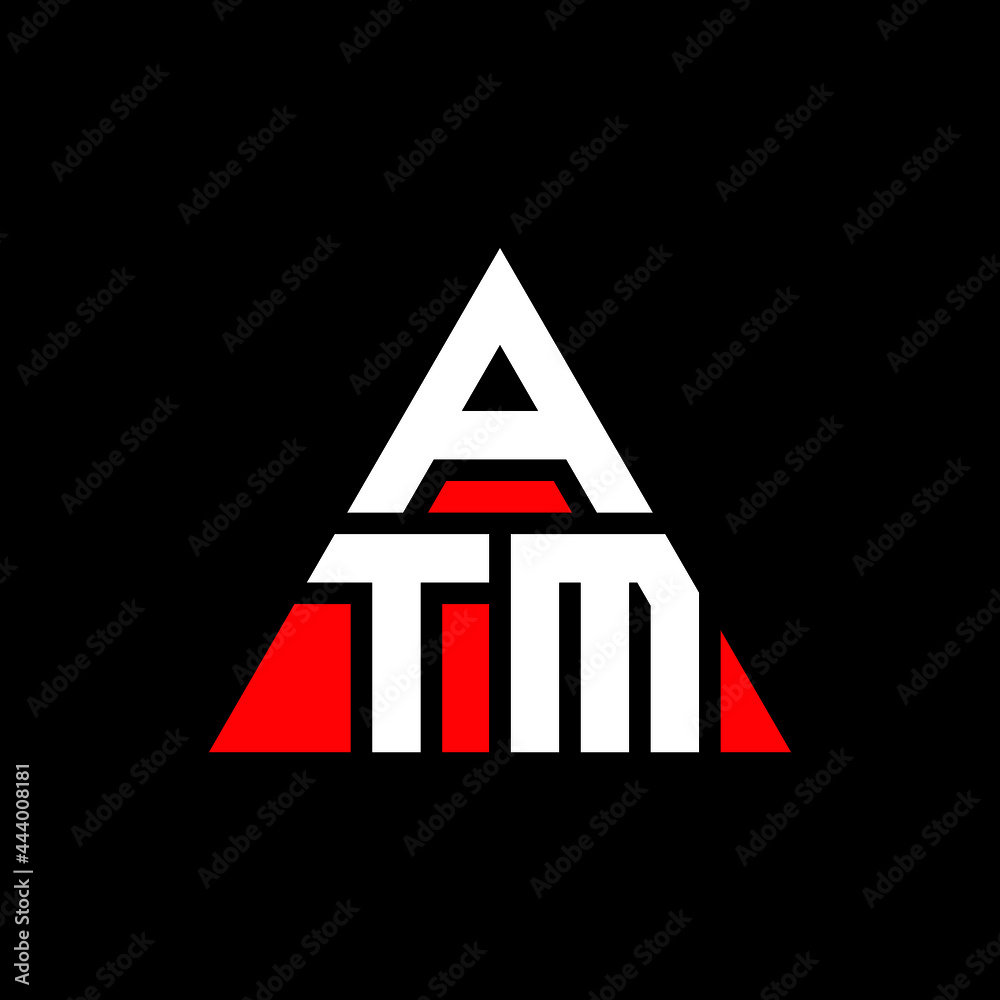 ATM triangle letter logo design with triangle shape. ATM triangle logo ...