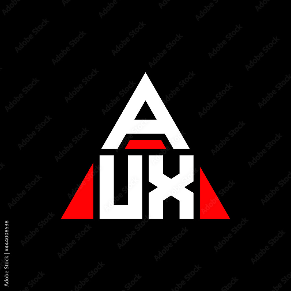 AUX triangle letter logo design with triangle shape. AUX triangle logo ...