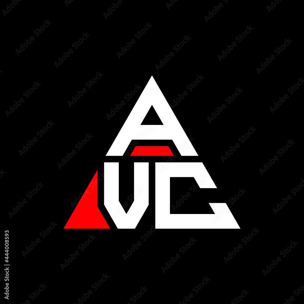 AVC triangle letter logo design with triangle shape. AVC triangle logo ...
