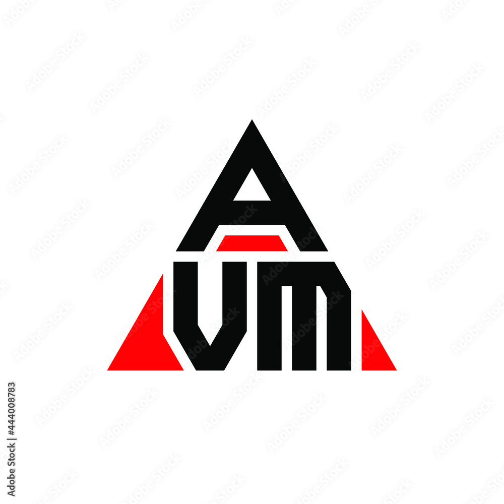 AVM triangle letter logo design with triangle shape. AVM triangle logo ...