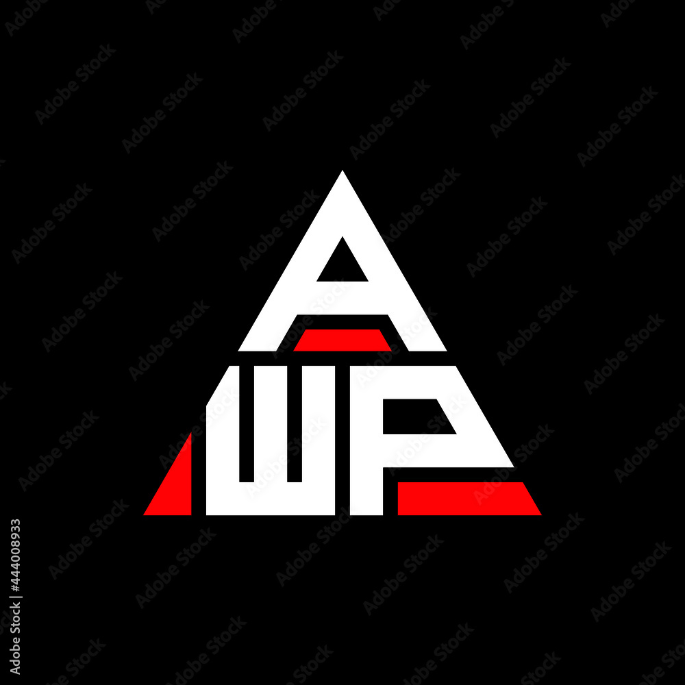 AWP triangle letter logo design with triangle shape. AWP triangle logo ...