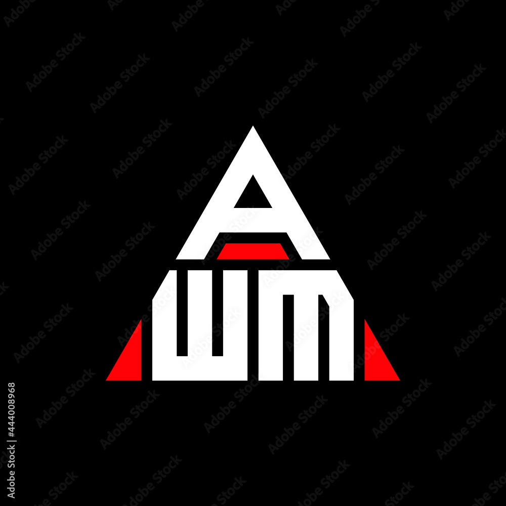 AWM triangle letter logo design with triangle shape. AWM triangle logo ...