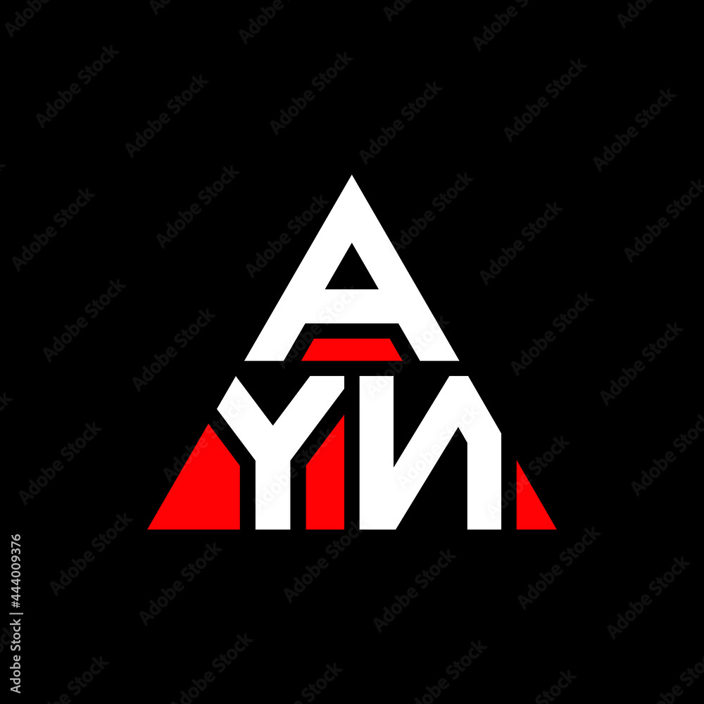 AYN triangle letter logo design with triangle shape. AYN triangle logo ...