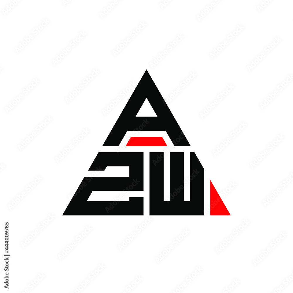 AZW triangle letter logo design with triangle shape. AZW triangle logo ...
