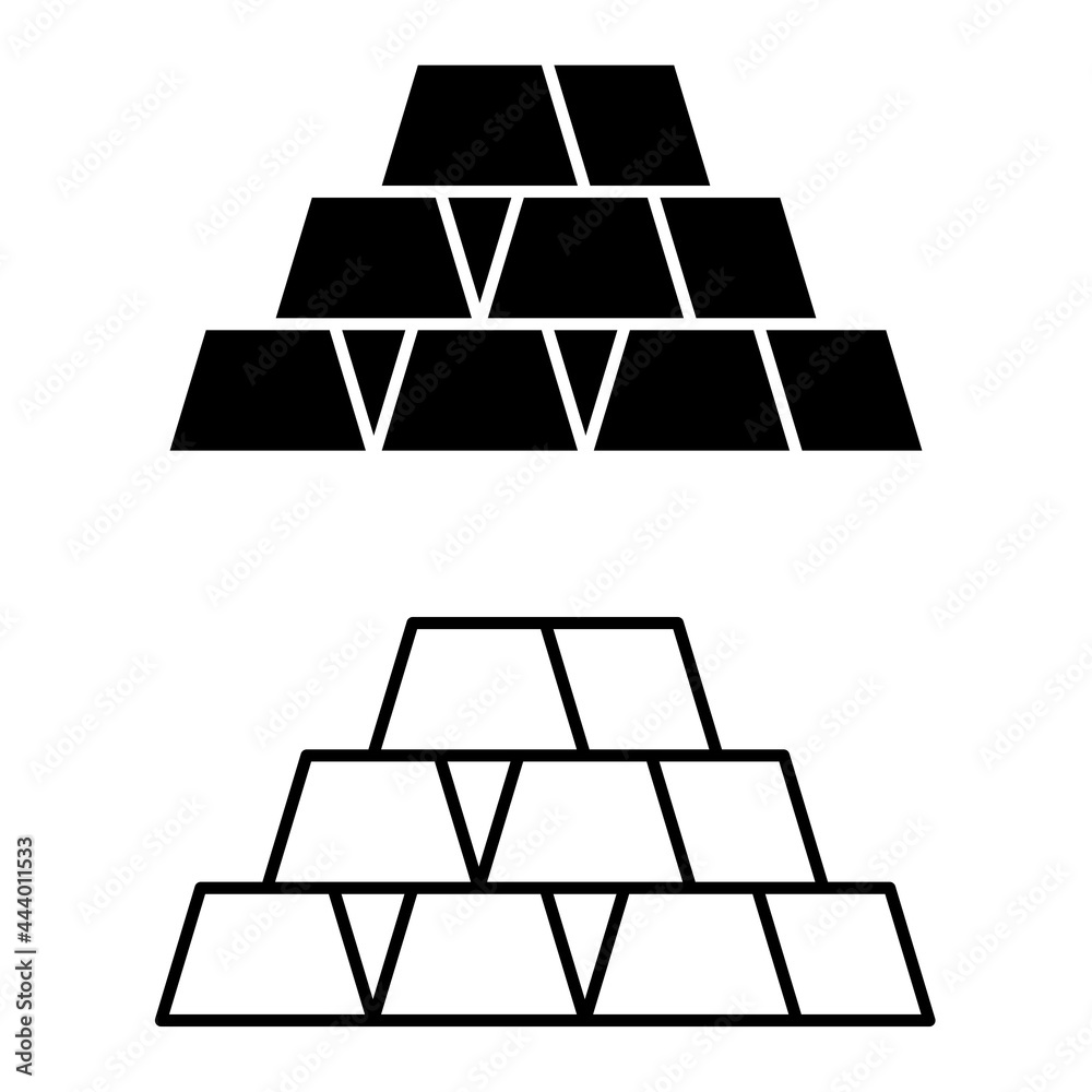 Gold icon vector set. wealth illustration sign collection. treasure ...