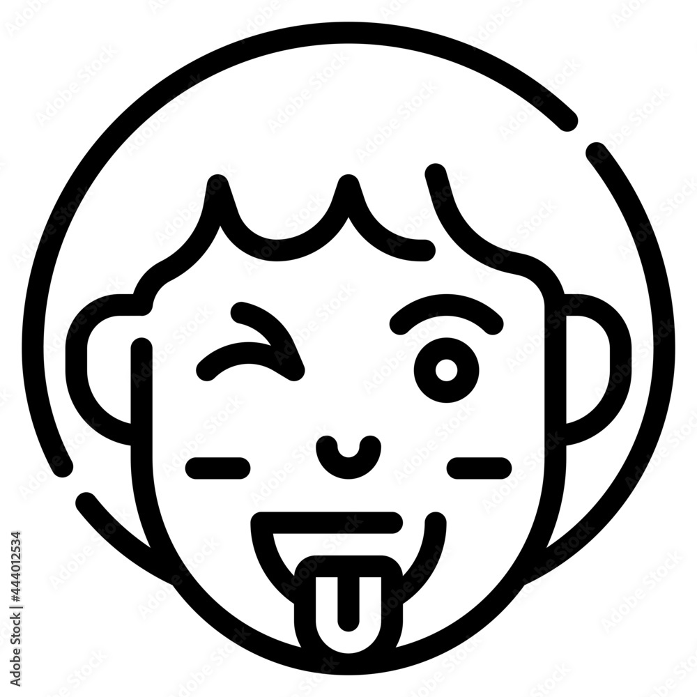 tongue outline out icon Stock Vector | Adobe Stock