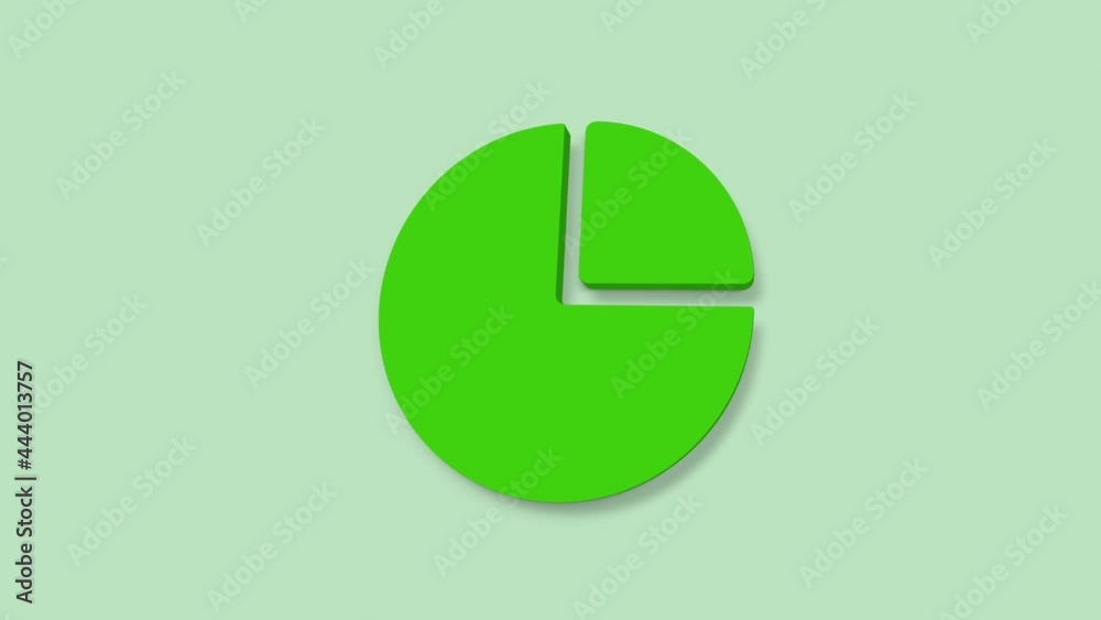 3d Animated Chart. Circle diagram for presentation, Pie chart indicated ...