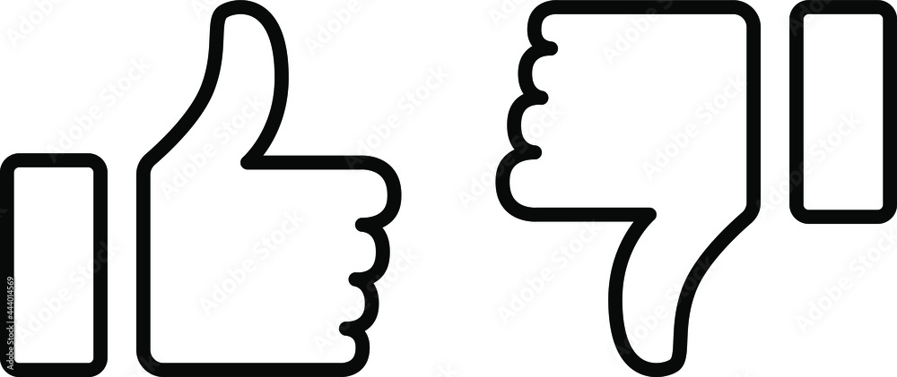 Like and dislike line icons set. Thumbs up and thumbs down Sign ...