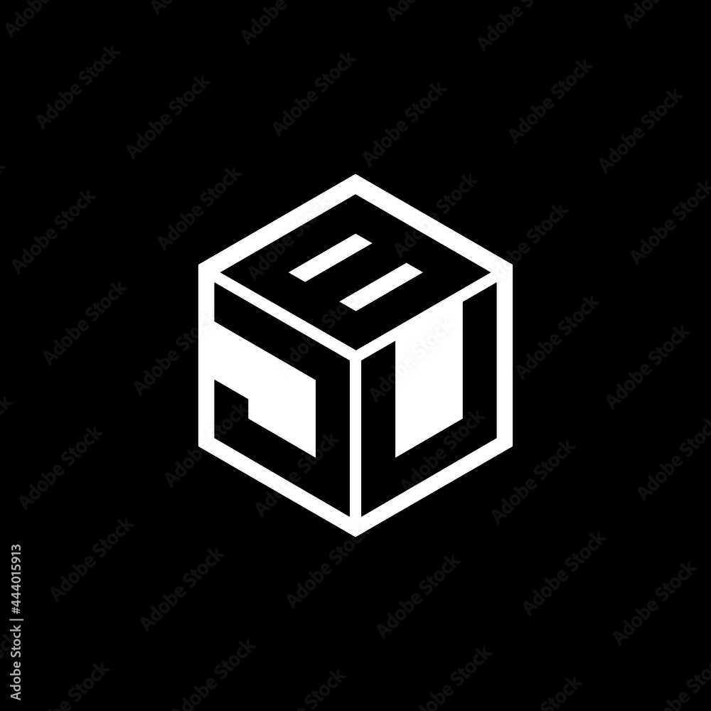JUB letter logo design with black background in illustrator, vector ...