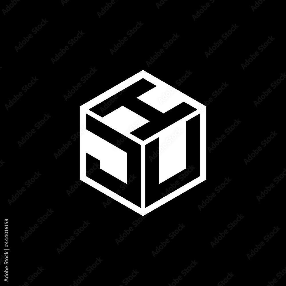 JUI letter logo design with black background in illustrator, vector ...