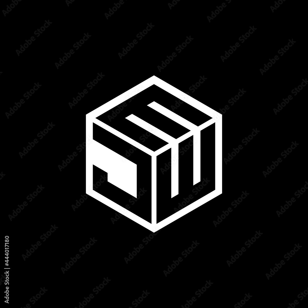 JWM letter logo design with black background in illustrator, vector ...