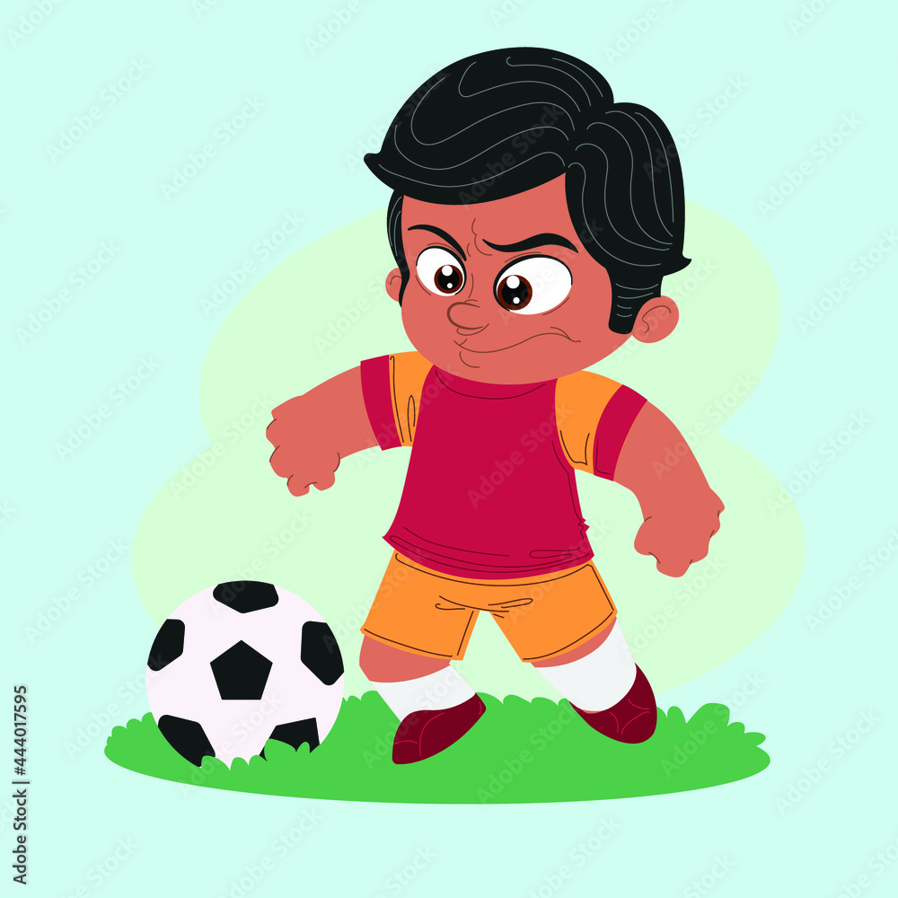 cartoon football player flat design Stock Vector | Adobe Stock