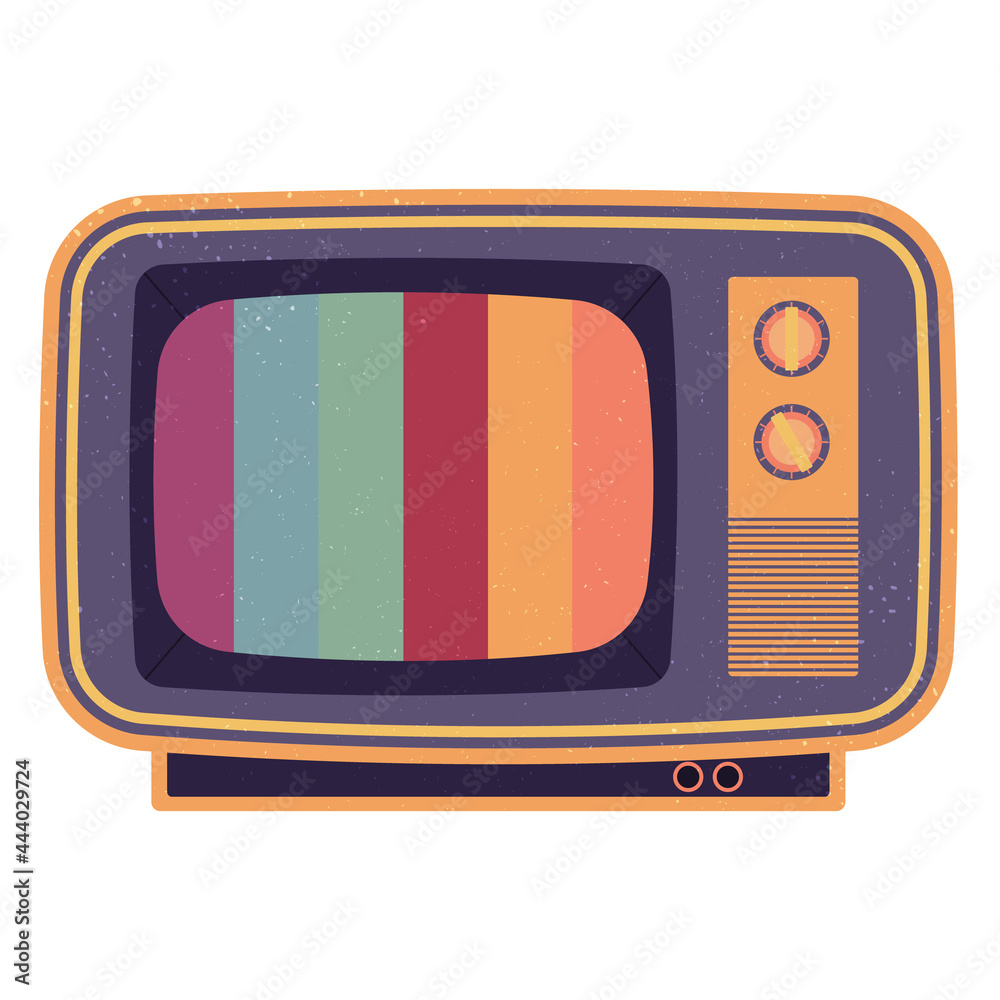 Retro tv screen isolated on white. Vector illustration of old ...