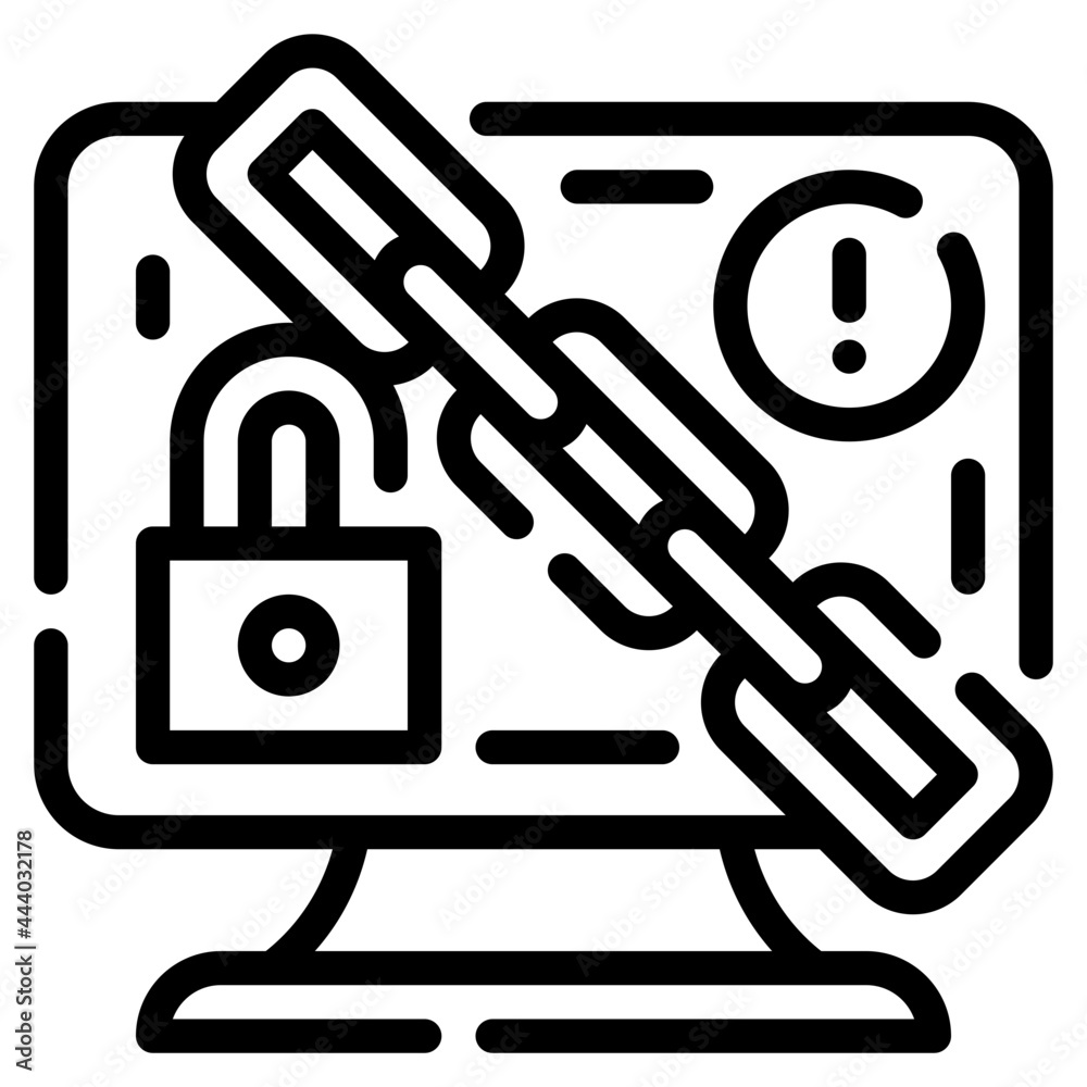 ransomware line icon Stock Vector | Adobe Stock