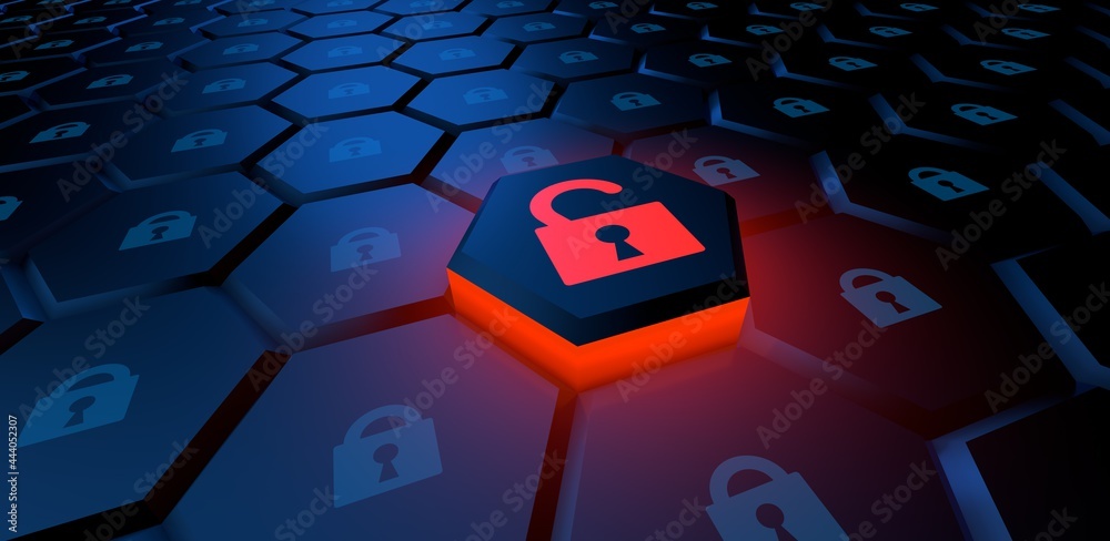 Visualization of cyber attacks. Concept of data security. Computer ...