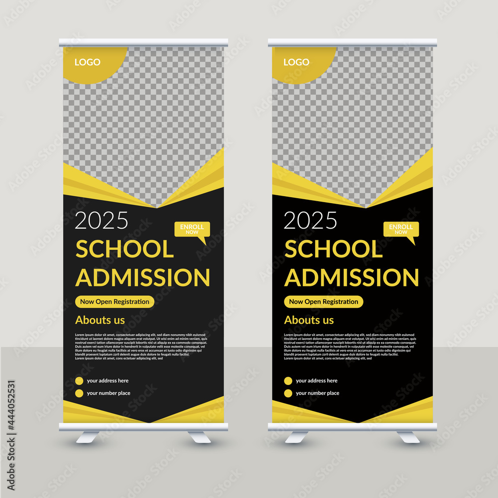 editable roll-up school Admission Going On Banner Design For University ...