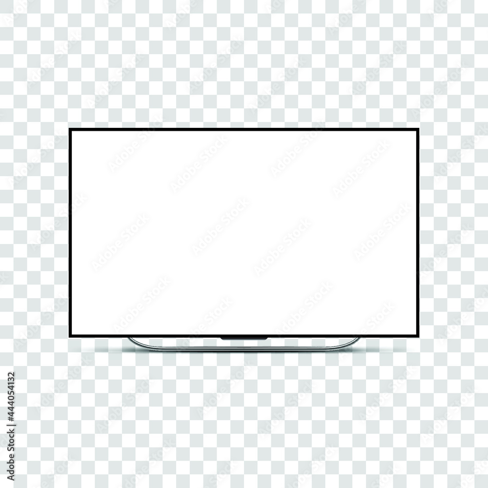 4K TV flat screen lcd or oled, plasma, realistic illustration, White ...