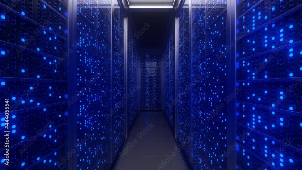 Server racks in server interior room data center. Server room center ...