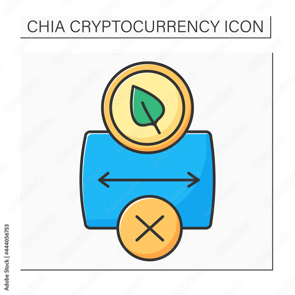 Cryptocurrency color icon. Chia causes storage shortage. Hard Drive and ...