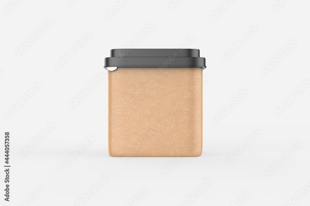 Paper Container box Mockup isolated om white background. 3d ...