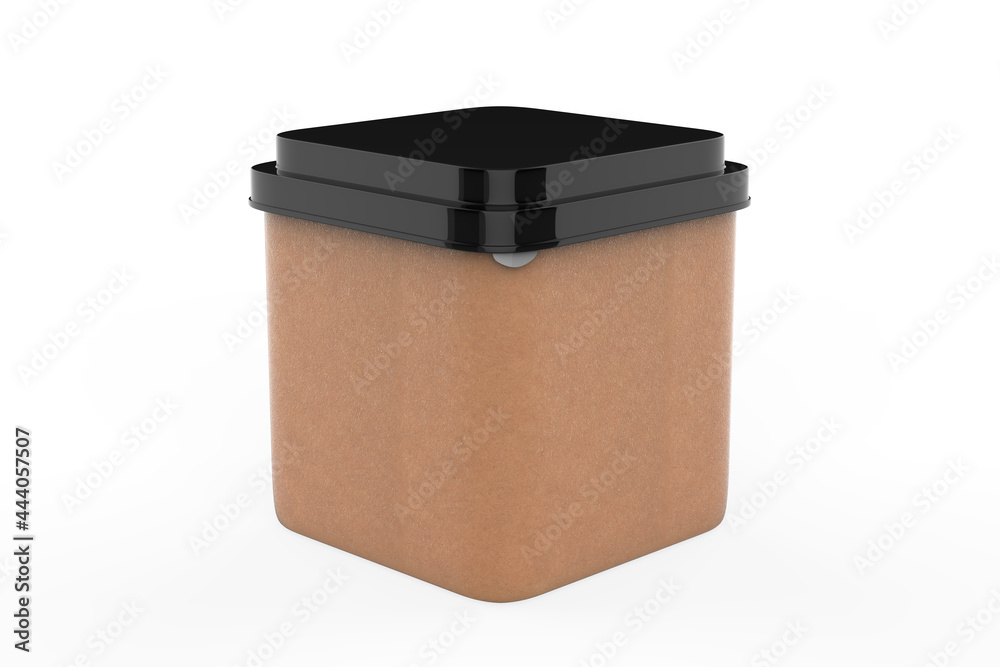 Paper Container box Mockup isolated om white background. 3d ...