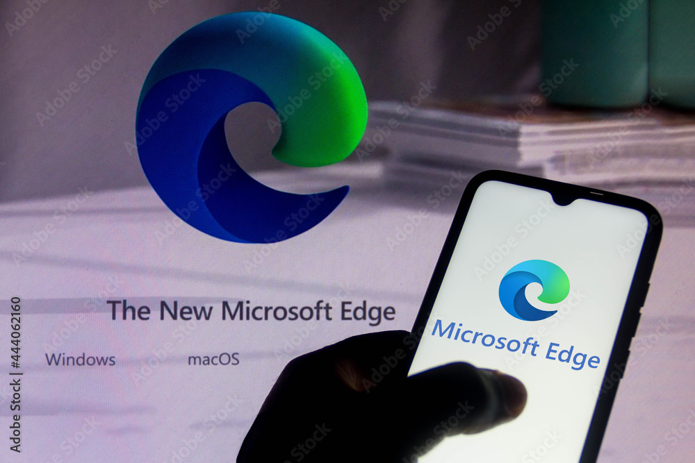 July 4, 2021, Brazil. In this photo illustration the Microsoft Edge ...