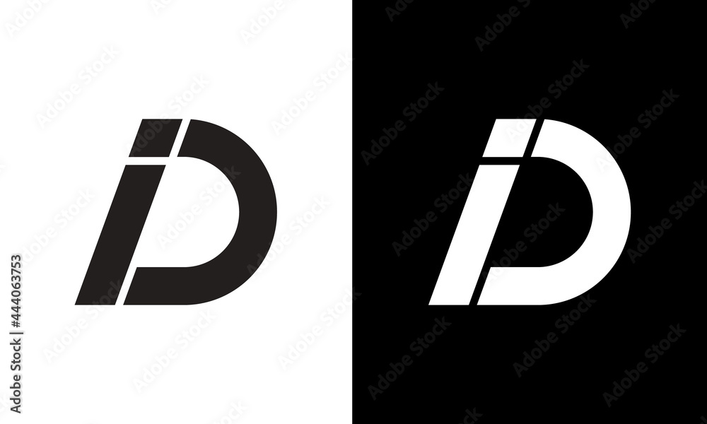 initial letter DI logo design on luxury background. DI icon logo design ...