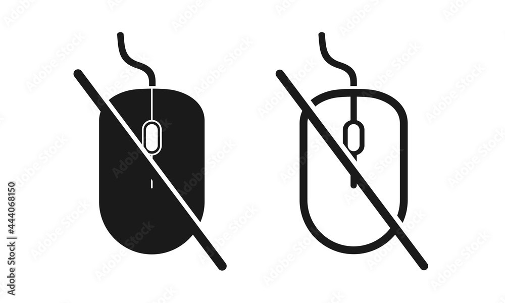 Computer mouse not allowed. Mouse forbidden. Illustration vector Stock ベクター | Adobe Stock