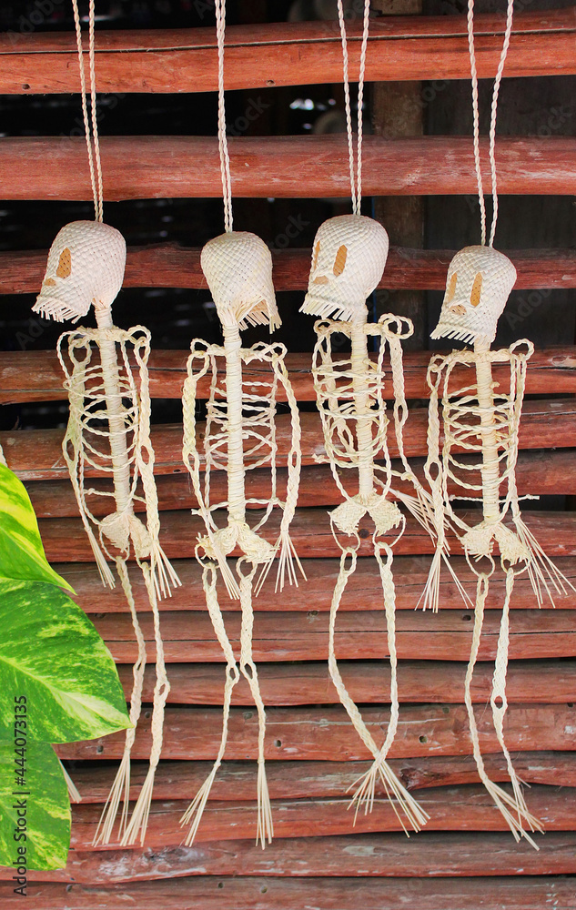 Traditional mexican skulls, hand made skeletons on the souvenirs ...