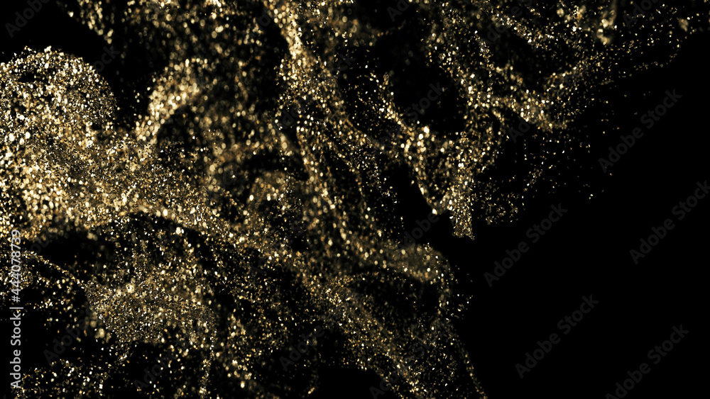 Golden Glitter Particles background, Magical Particles Stock ...