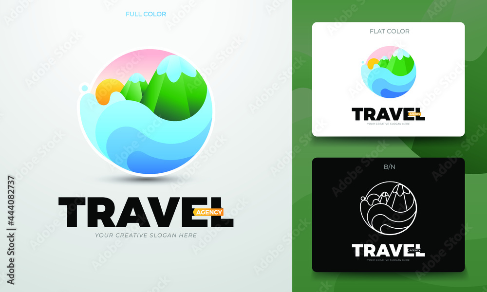 travel agency logo concept in editable vector Stock Vector | Adobe Stock
