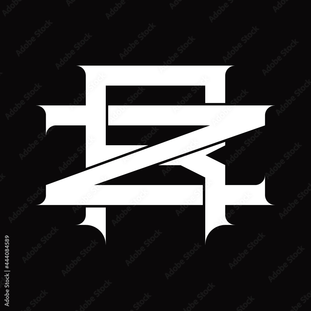 ZR Logo monogram with vintage overlapping linked style design template ...