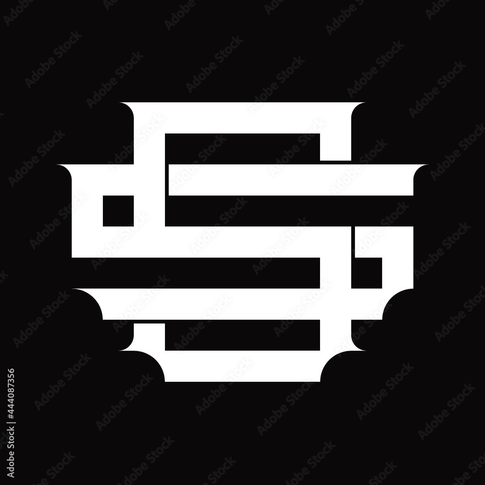 SS Logo monogram with vintage overlapping linked style design template ...
