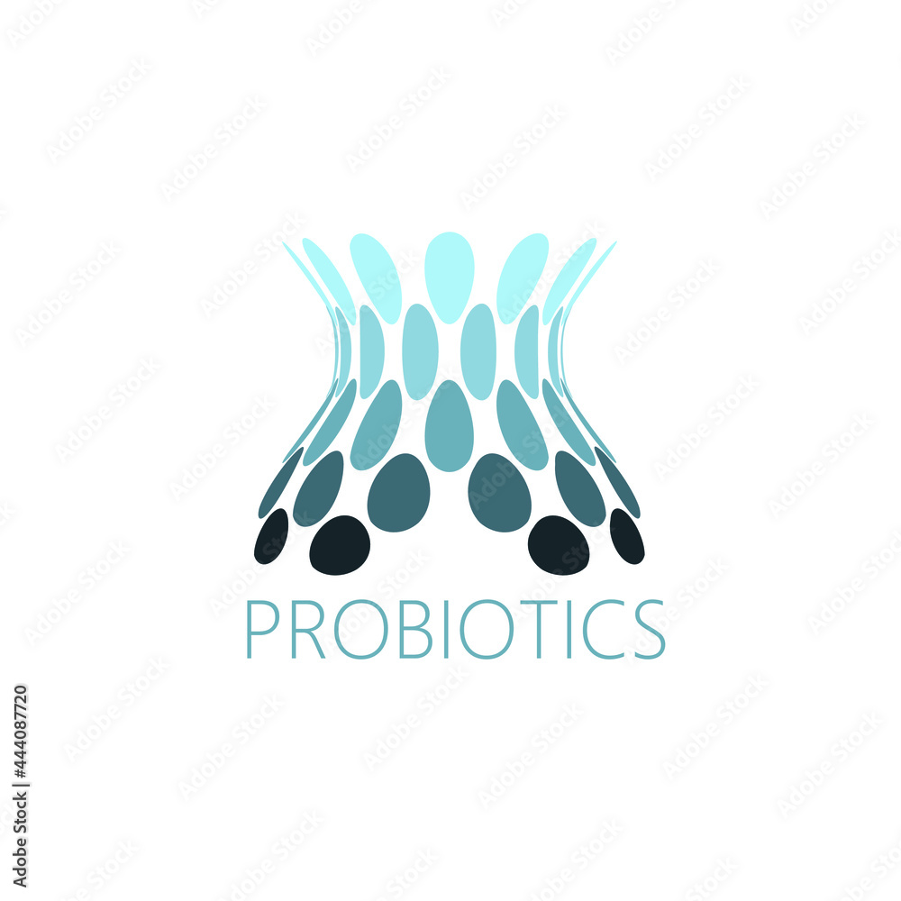 Probiotics logo. Bacteria logo. Concept of healthy nutrition ingredient ...