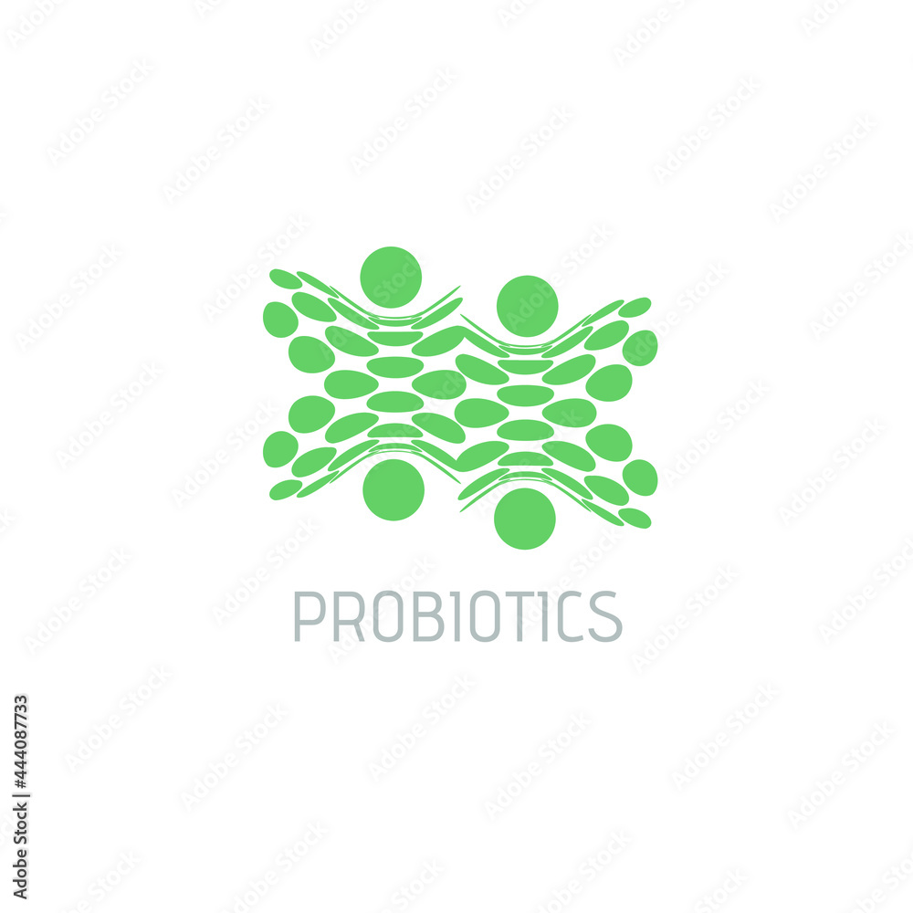 Probiotics logo. Bacteria logo. Concept of healthy nutrition ingredient ...